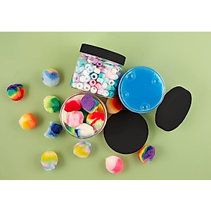 Healthy Packers 4oz Plastic Jars with Lids - Small Clear Jars with Lids - Lotion Containers with Lids | 4 oz Plastic Mason Jars with lids | Cream and Cosmetic Jars (12 pack) (Black)