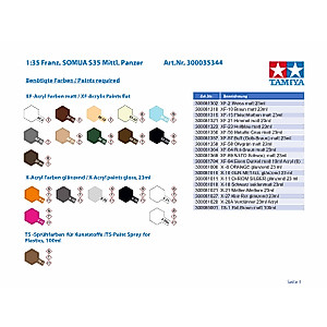 Tamiya 300035344 – 1:35 French SOMUA S35 Medium Tank, Faithful Replica, Plastic, Crafts, Model kit, Assembly, unpainted