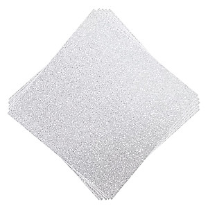 Acrux7 100 Sheets Silver Glitter Cardstock 12 x 12 Inch Glitter Cardstock Paper for Invitations, Scrapbook, DIY Cards, Graduations, Crafts, Printing, Box Wrapping Silver Shimmer Paper 250GSM/92lb