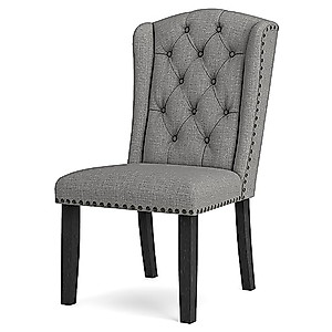 Signature Design by Ashley Jeanette Modern Tufted Dining Upholstered Side Chair, Set of 2, Gray