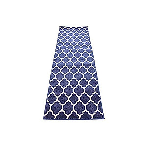 Unique Loom Trellis Collection Modern Morroccan Inspired with Lattice Design Area Rug, Runner 2' 0" x 6' 1", Dark Blue/Navy Blue