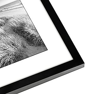 Americanflat 8x10 Picture Frame with Polished Plexiglass - Set of 5 - Use as 5x7 Frame with Mat or 8x10 Frame Without Mat - Galleria Collection - Gallery Frames for Tabletop and Wall Display - Black