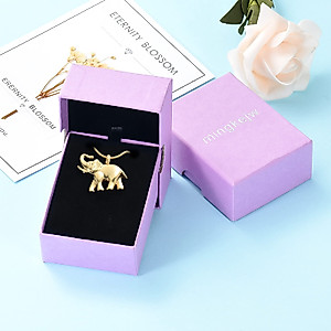 AIWENXI Animal Cremation Jewelry Elephant Urn Necklace for Ashes Stainless Steel Memorial Necklaces Keepsake Jewelry for Human Pet Ash Holder with Filler Tool(Gold)