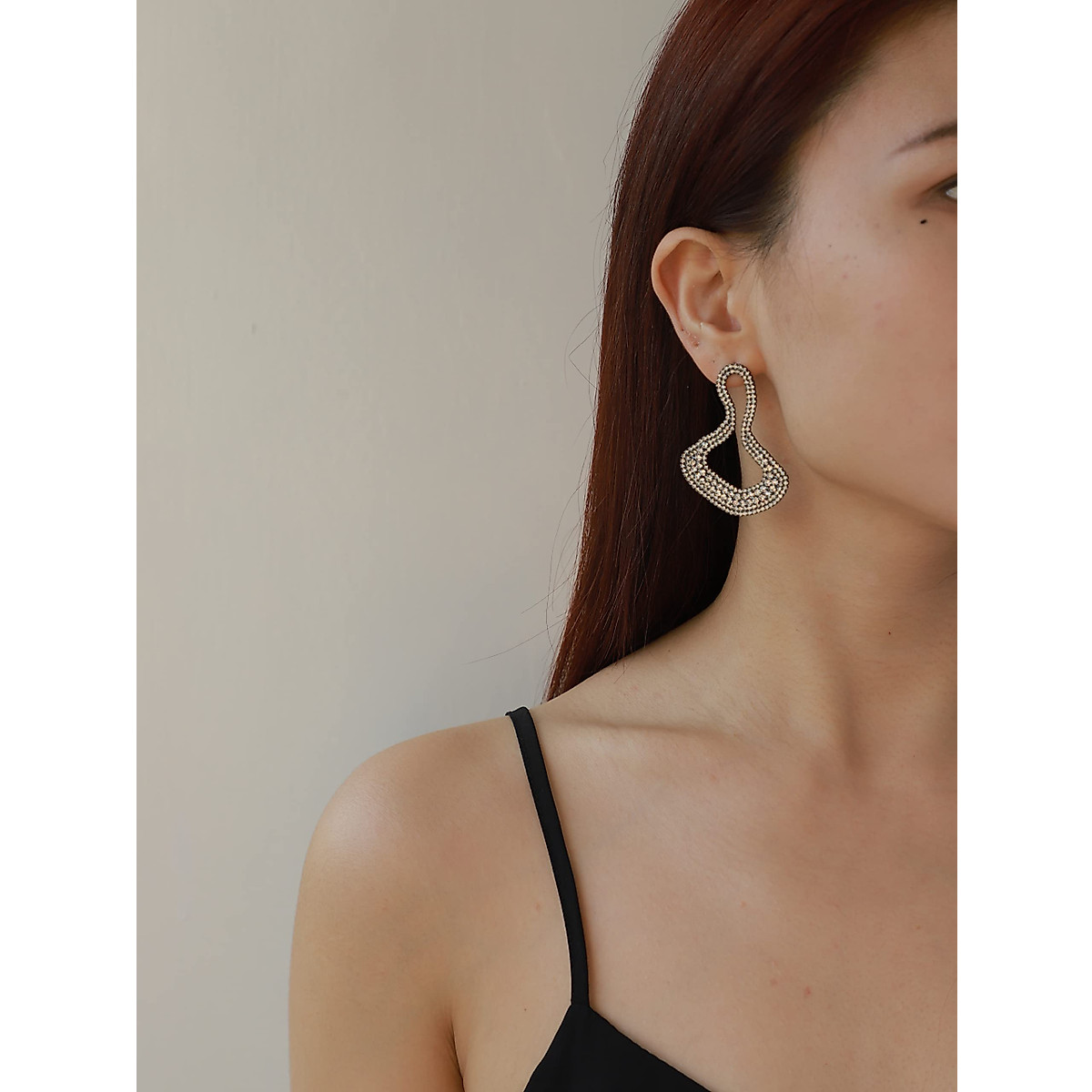 Donabus Statement Earrings- Trendy Earrings for Women，Asymmetric Earrings with Full Rhinestone,Great Gifts for Women (A) (A)