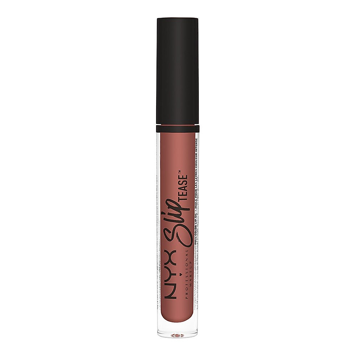 NYX PROFESSIONAL MAKEUP Slip Tease Full Color Lip Oil, Liquid Lipstick - I Woke Up Like This (Mauve Nude)