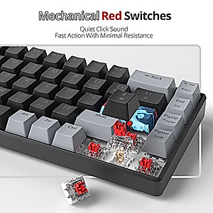 Owpkeenthy Portable 60% Percent Mechanical Gaming Keyboard, Mini Wired Ultra Compact RGB 68 Keys Office Keyboard with Red Switch Backlit for PC/PS5/XBOX(Dark/ 68 Red Switch)
