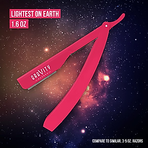 Professional Straight Razor Bundle - Stainless Steel Straight Edge Razor with 20 Gravity Premium Blades (Mystique, Panthera)