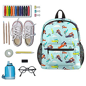 Cartoon Airplane Kids Backpack for Boys Cute Cool Toy Airplane Mini Toddler Backpacks Back to School Bookbag for Nursery Daycare Preschool Kindergarten 12 inch