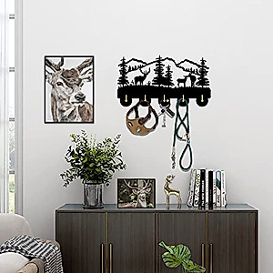 Wild Animals Elk Decorative Wall Hanger Family Clothes Wall Hooks Coat Rack Keys Holder Organizer Hook Animal Decorative Wall Hooks Hanger Handbag Keyring Holder Gifts for Relatives and Friends (A5)