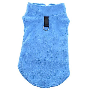 Dog Vest Soft Casual Fleece Clothes for Small Dogs Solid Color Dog T-Shirt Dogs Harness Chihuahua Pullover Coat