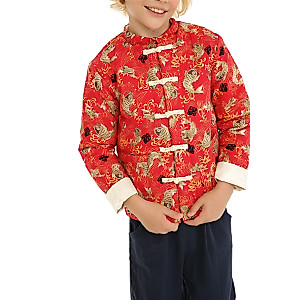 Mud Kingdom Baby Boys Tang Jacket Chinese New Year Traditional Retro Koi Red 18-24 Months