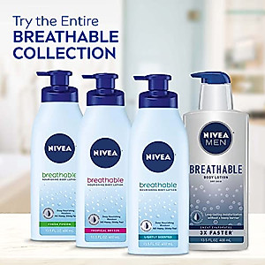 NIVEA Breathable Nourishing Body Lotion Fresh Fusion, Body Lotion for Dry Skin, 13.5 Fl Oz Pump Bottle