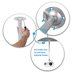YiePhiot Ceiling Wall Projector Mount Universal Projector Bracket Extendable Height Camera Mount 15-24in Wall Hanger Projector Stand for DLP Projector Video Projector CCTV DVR Camera