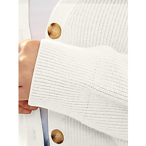 EFAN Womens White Cardigan Sweaters 2025 Trendy Oversized Sweater Long Cardigans V Neck Lightweight Knit Clothes Outfits