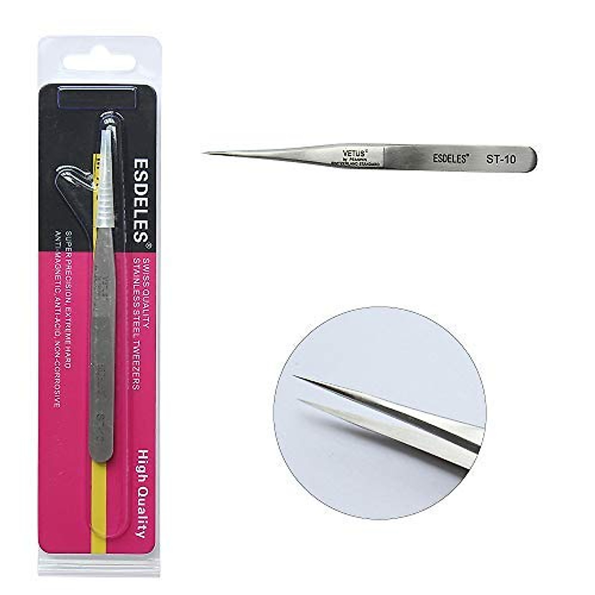Vetus Tweezer Non-magnetic Stainless Steel Pointed Tip ST-10