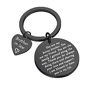 PLITI Bonus Brother Gifts Brother-In-Law Gifts Brother Keychain Brother Of The Bride Gifts (Brother in law bl)