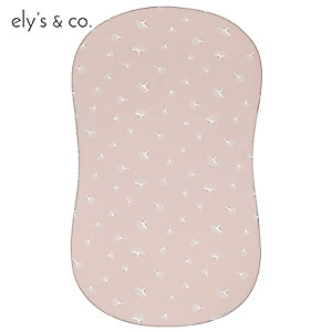 Ely’s & Co. Bassinet Sheet 2-Pack — Combed, 100% Jersey Cotton for Baby Girl — Rosewater Pink, Pin Dots & Gingko Leaves