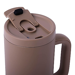 Manna Leisure Stainless Steel Insulated Tumbler with Leak-Proof Dual Function Lid - 40 Oz - Hazelnut Powder Coat