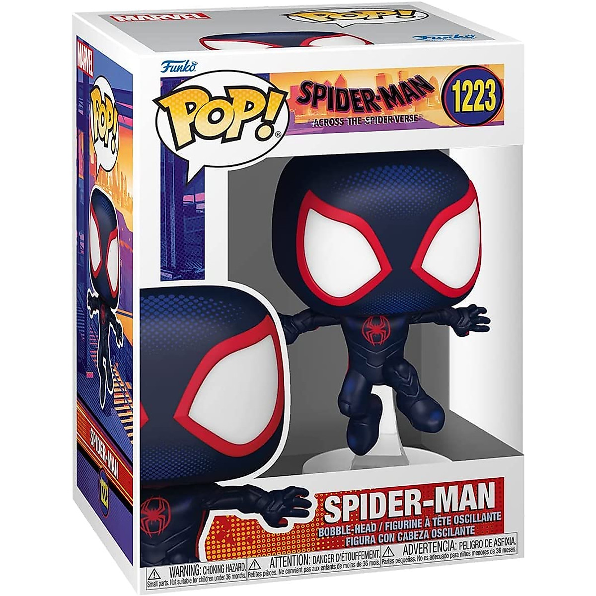POP Marvel: Spider-Man: Across The Spider-Verse - Miles Morales as Spider-Man Funko Vinyl Figure (Bundled with Compatible Box Protector Case), Multicolor, 3.75 inches