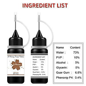 Temporary Body Art Painting Kit Temporary Tattoo Paste Natural Color Temp Tattoos Semi Permanent Freehand Gel(Plant Based) DIY Fake Freckles 60Pcs Small Tattoo Stencils Full Kit 2 Bottles(Brown)