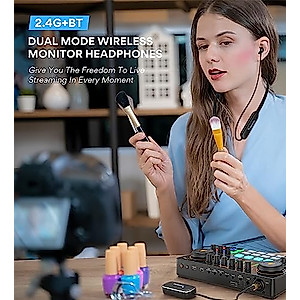 MAONO MH601 Monitor Headphone with WH30 Wireless BT Neckband Headphone for Live Streaming,Podcasting,Music