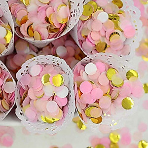 Small Circle Confetti for Party Decor 10mm - Pack of 20 Grams - Pink Gold