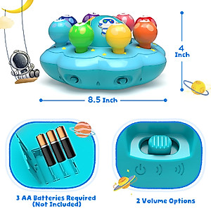 Bilingual Learning Toy for 1-2 Year Old Boy Girl, Light Up Baby Development Toy for 9-12-18 Month, Musical Interactive Educational Toddler Toys age 1-2, Christmas Birthday Gifts for 1+ Year Old