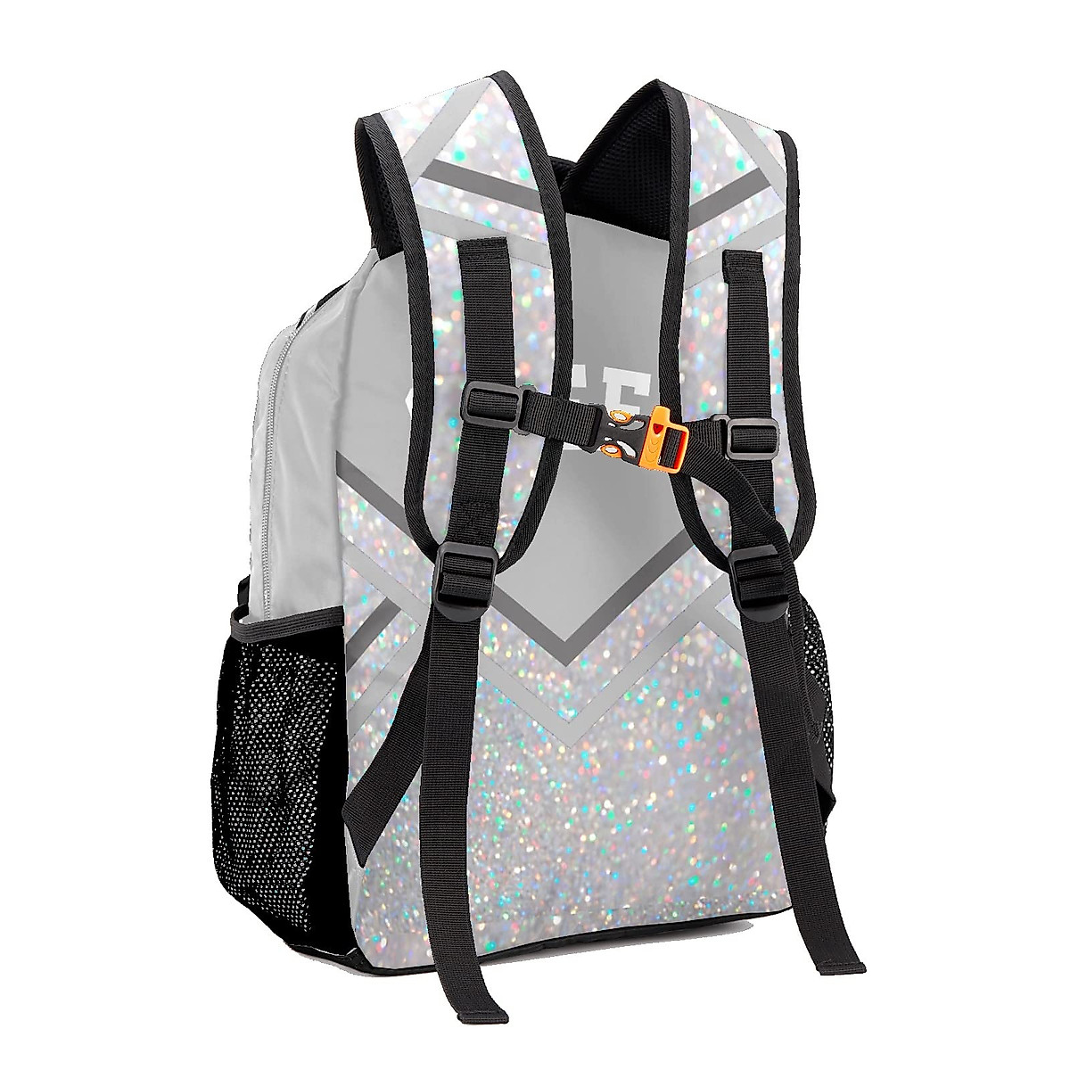 SunFancyCustom Cheer Cheerleaders Grey Backpack with Name Text Custom Laptop Bag for Work Travel Office