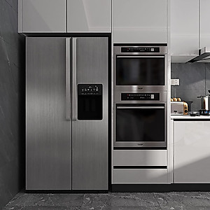 Yancorp Brushed Silver Contact Paper Stainless Steel Contact Paper Peel and Stick on Removable Countertop Self-Adhesive Kitchen Fridge Liner Covers (15.7"x78")