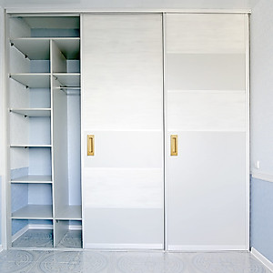 Malimali 6 Inch Recessed Finger Flush Pulls for Pocket Door Closet Door, Sliding Barn Door Handle, Brushed Gold Stainless Steel Rectangular Door Pulls Hardware(2 Pack)