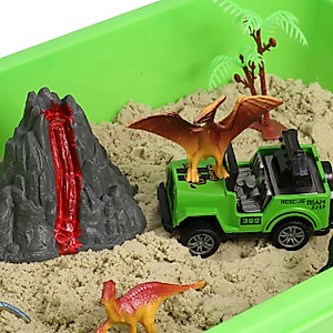 AGENTLAN Dinosaur Sensory Bin, Dinosaur Dig Sensory Toys with Play Sand for Toddlers Boys and Girls, Kids Toys Gift Sand Box for Age 3 4 5 6 7 8
