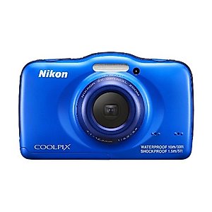 Nikon COOLPIX S32 13.2 MP Waterproof Digital Camera with Full HD 1080p Video (Blue) (Discontinued by Manufacturer)