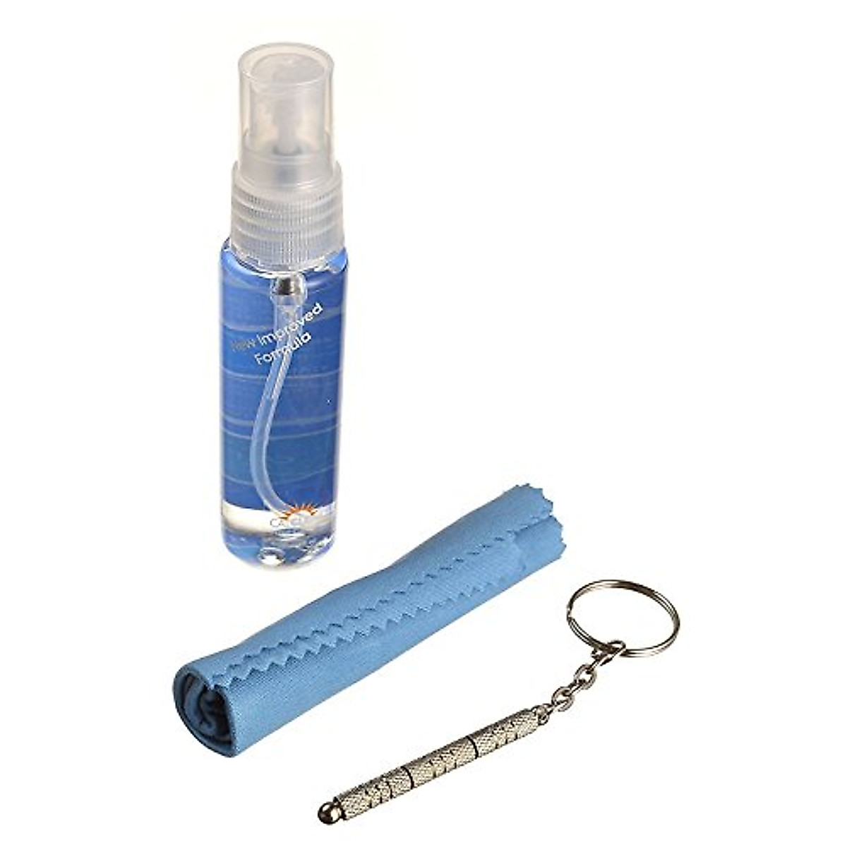 Eyeglass Cleaning & Repair Kit; 1oz Bottle Cleaning Spray, Microfiber Cleaning Cloth, Keychain Screwdriver, Pink