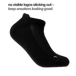 SOL3 Mens All-Day Cushion Socks (Pack of 3) - No Show Athletic Running Low Cut Ankle Socks (Size 9-11, Black)