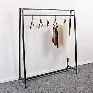 WJJAYY Moden Metal Clothes Rack with Clothing Hanging Rack Organizer for Laundry Drying Rack Display Racks Garment Racks,Retro Black