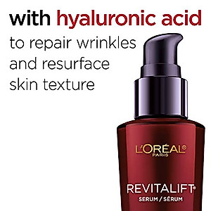 L'Oreal Paris Skincare Revitalift Triple Power Concentrated Face Serum Treatment with Hyaluronic Acid and Pro-Xylane, Hyaluronic Acid Serum, Anti-Aging Facial Serum to Repair Wrinkles, 1 oz