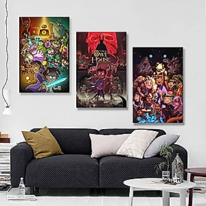 The Owl House Set of 3 Anime Poster 90s Canvas Wall Art Room Aesthetic Decor Posters 12x18inch(30x45cm)-3pcs