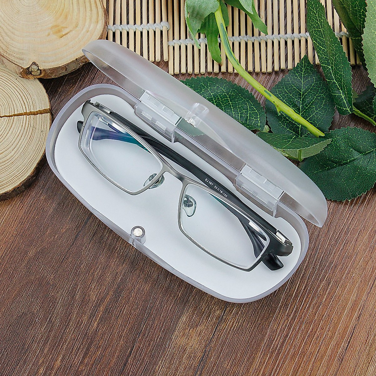 EZESO 2 PCS Glasses Case Spectacle Case Box Magnetic Closure Plastic Translucent Eyeglass Case