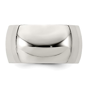 IceCarats 925 Sterling Silver 10mm Half Round Plain Classic Wedding Band Ring Size 13.5
