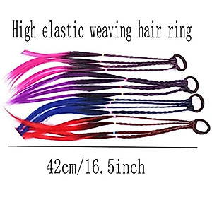 Girl Hair Extension Accessories-Rubber Band Elastic Band Hairstyle Ponytail Braid Beauty Hair Band Twist Colorful Wig Braid Head Rope Girl Dress Beautification Hair Accessories (Mixed Colors - 6Pcs)