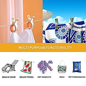 Kirmoo Beach Towel Clips for Beach, Pool & Cruise Chairs 8 Pack Large Plastic Windproof Clothes Pins Quilt Blanket Clip Holders (White and Green)