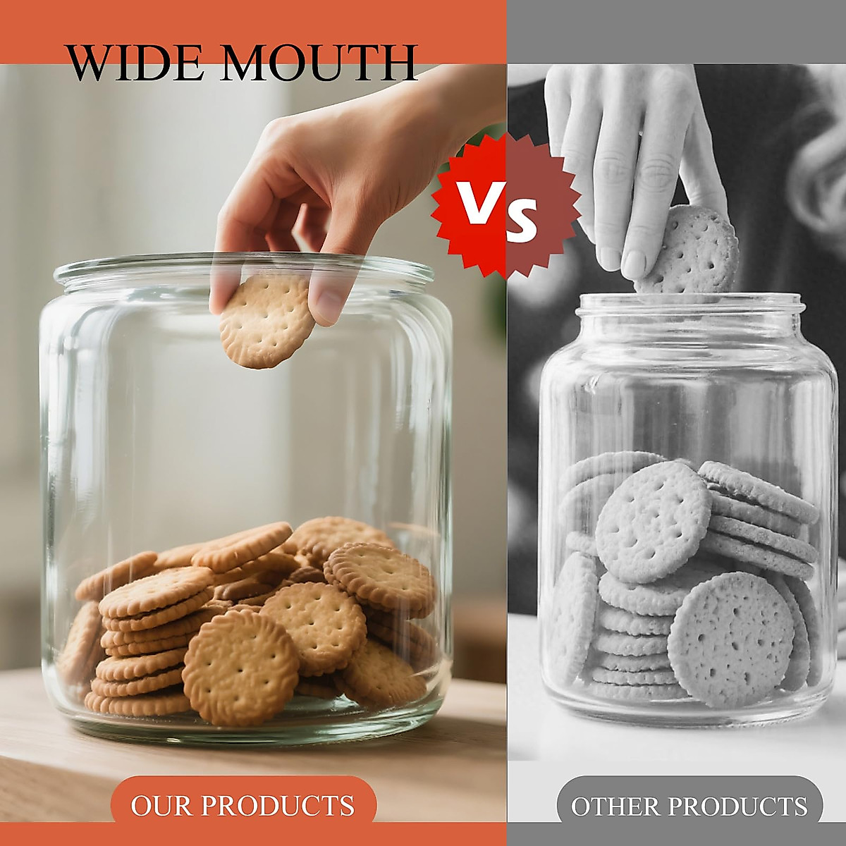 Airtight Glass Jar,Cookie Candy Penny Jar with Leak Proof Rubber Gasket Lid,1 Gallon Clear Round Big Household Multifunctional Storage Container with Silicone Reusable Food Bag for Cookies, Candies