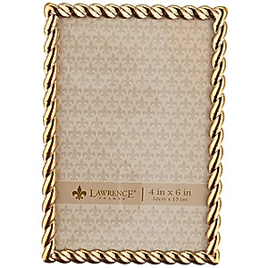 Lawrence Frames Rope Design Metal Frame, 4x6, Gold