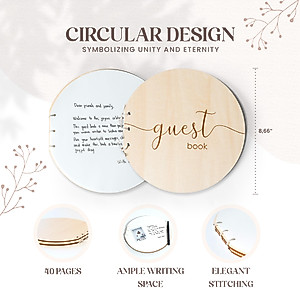 Mikito Elegant Wedding Guest Book – Ideal Baby Shower Guest Book, Memorable for Birthdays & Graduations – Classic Guestbook for Wedding Celebrations - Polaroid Guest Book