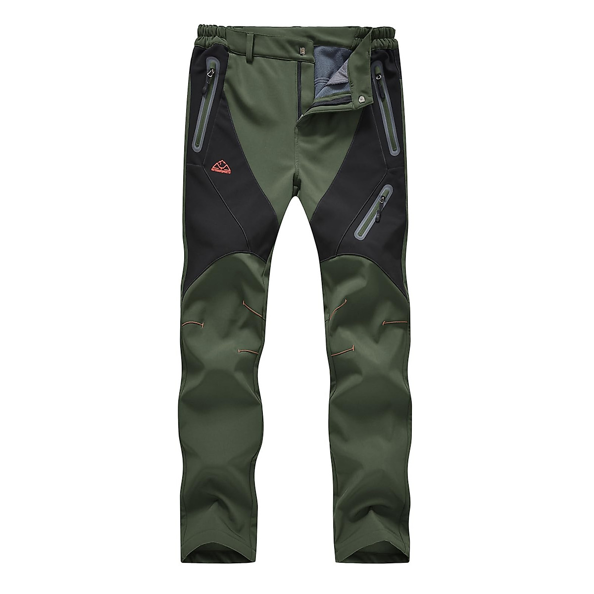 TBMPOY Women's Hiking Pants Outdoor Waterproof Windproof Softshell Fleece Snow Ski Pants Army Green XS