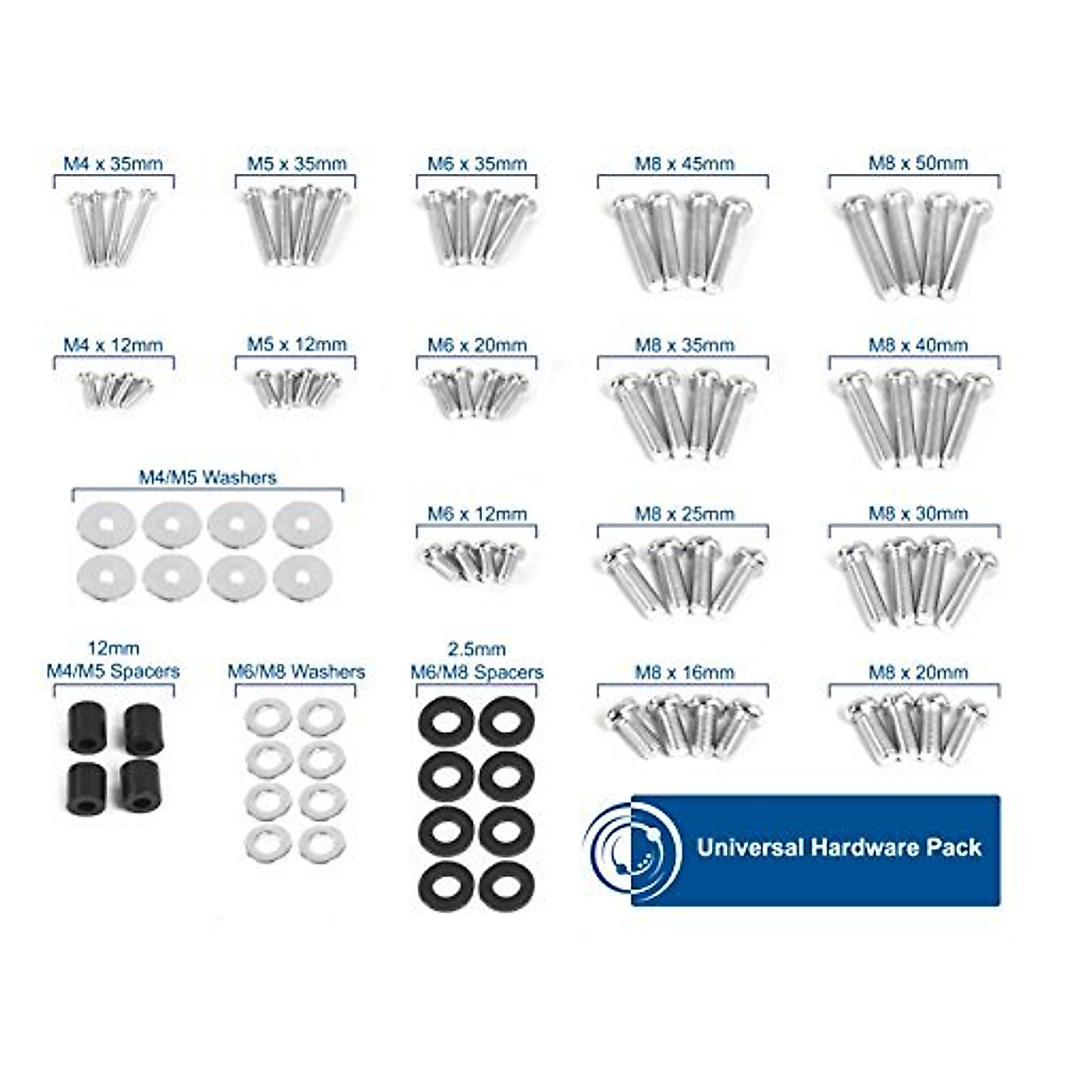 VIVO M4 M5 M6 M8 Universal TV and Monitor Mounting VESA Hardware Kit Set, Includes Screws, Washers, Spacers, Assortment Pack, Fits Most Screens up to 80 inches, Mount-TVWARE