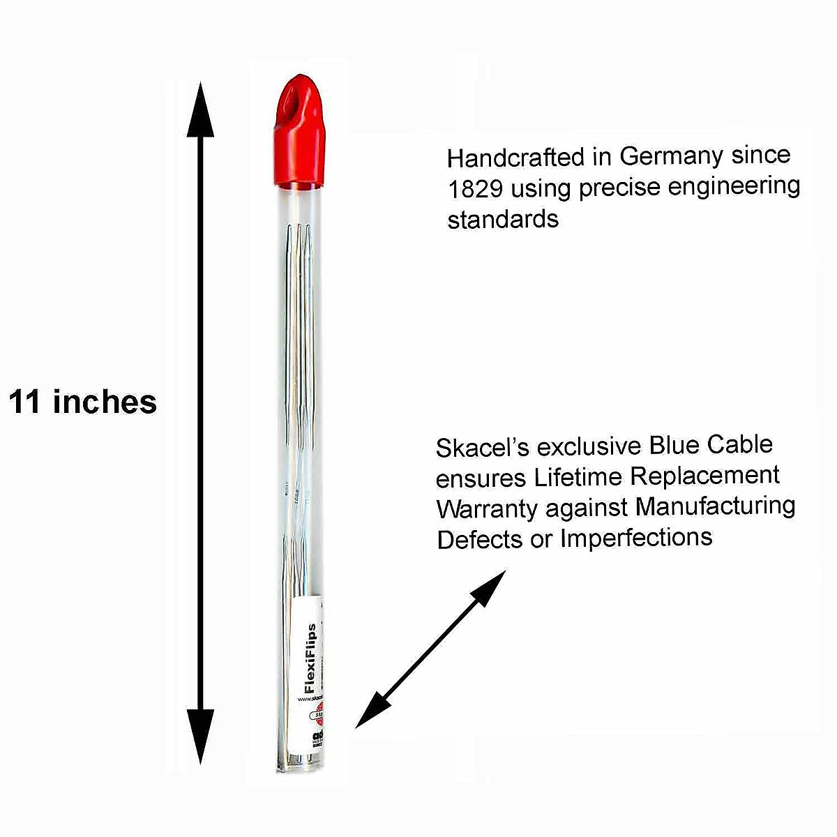 addi FlexiFlips 8 inch (20cm) (Set of 3) US 03 (3.25mm) DPN Double Pointed Knitting Needle Slick & Smooth Finish, Standard Tips, Smooth Joins, Blue Pliable Cord with 10 Colorful Stitch Markers