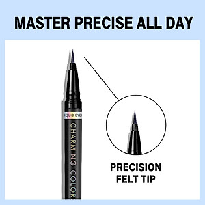 Music Flower Eyeliner Pen,Colored Matte Liquid Eyeliner Waterproof Smudge Resistant with Precise Tip (Green)