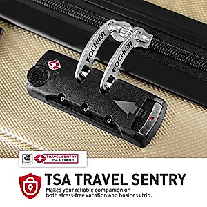 FOCHIER F 3 piece Hard Shell Luggage Sets Suitcase Set, PC+ABS Lightweight Hardside Travel Suitcase with Spinner Wheels & TSA Lock for Women Men (20/24/28 inch)