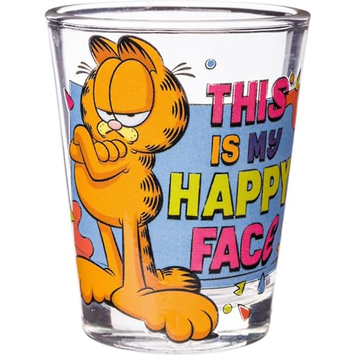 Silver Buffalo Garfield Poses 4 Pack Mini Glass Set Featuring Garfield and Odie, 1.5 Ounces